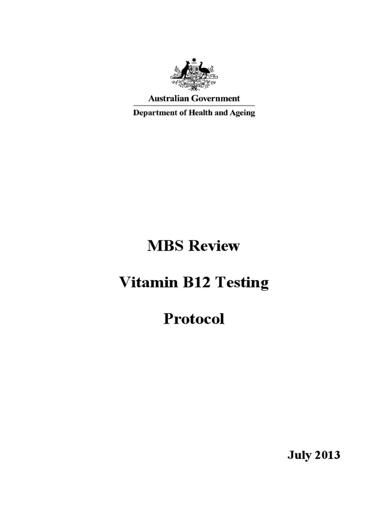 Vitamin B12 Testing Protocol | PDF | Vitamin B12 | Methionine