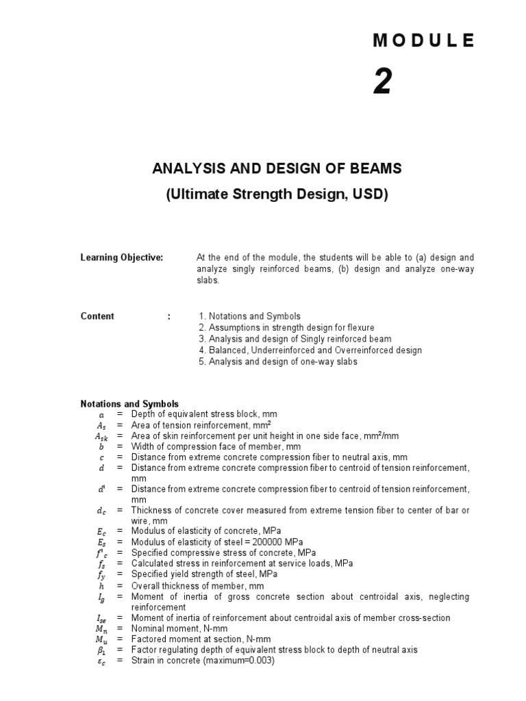 Design and Analysis of Singly Reinforced Concrete Beams and One-Way ...