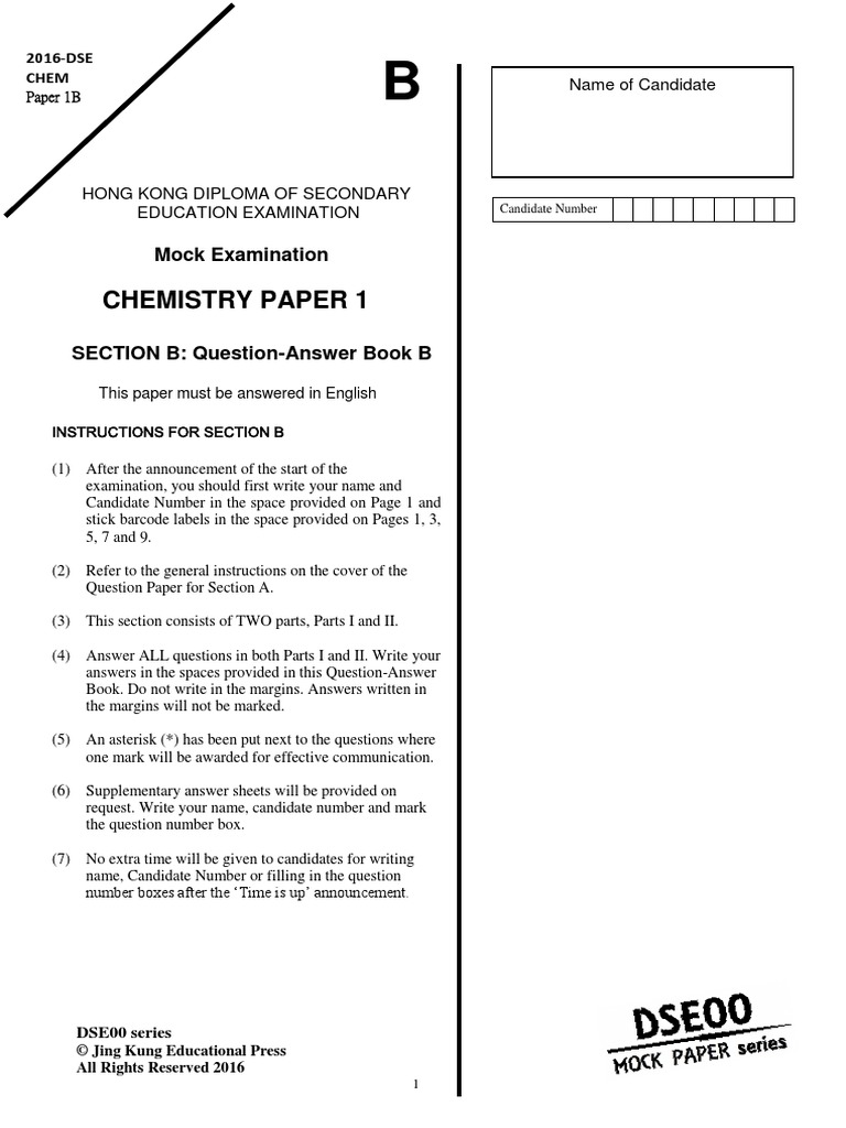 Chemistry Paper 1: Mock Examination | Download Free PDF | Sets Of ...