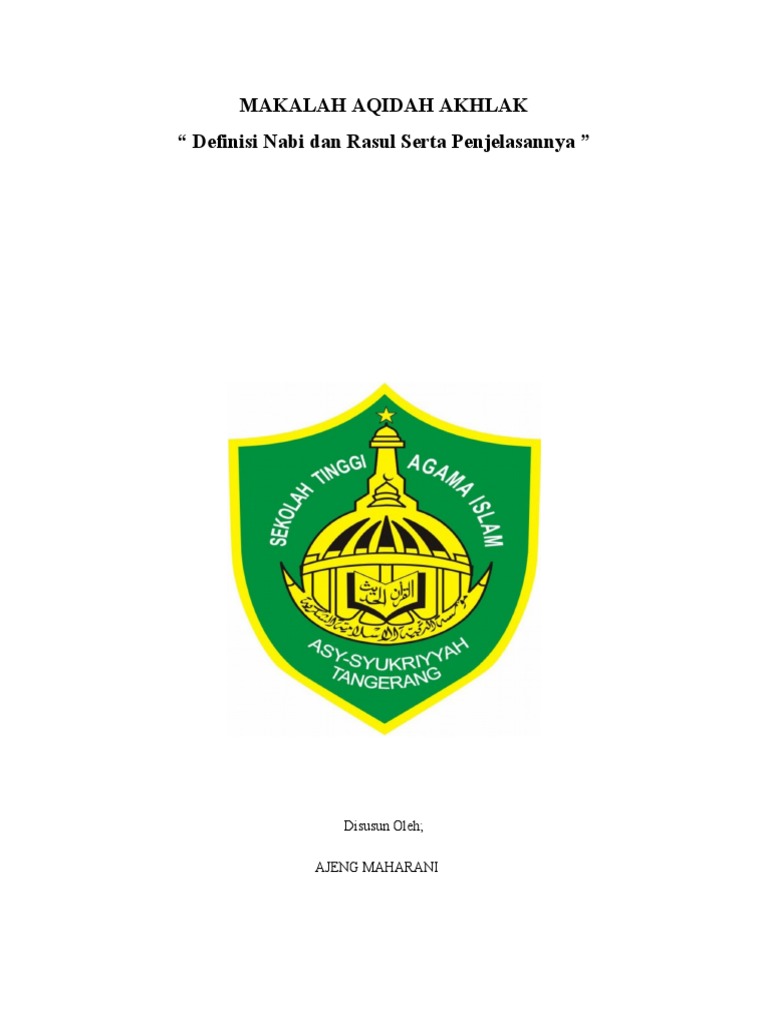 Makalah Aqidah Akhlak Rasul & Nabi | PDF | Agama & Spiritualitas