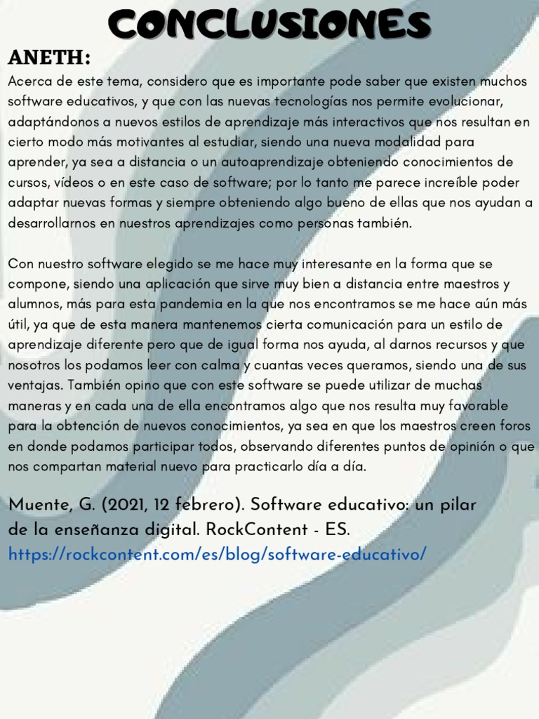 CONCLUSIONES | PDF | Software | Informática