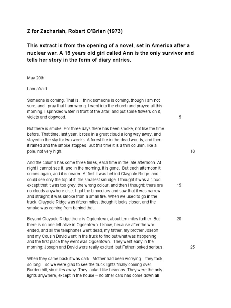 Z For Zachariah | PDF