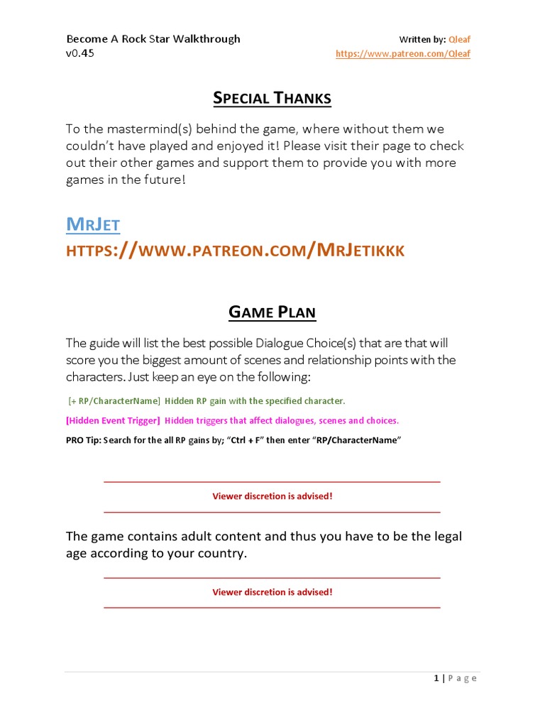 Become a Rock Star Game Guide | PDF