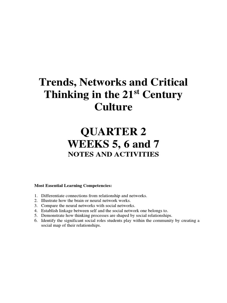 TNCT - Q2 Weeks 5, 6 and 7 | PDF | Artificial Neural Network | Neuron
