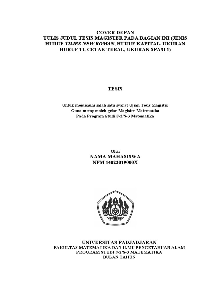 Format Tesis Magister Matematika | PDF