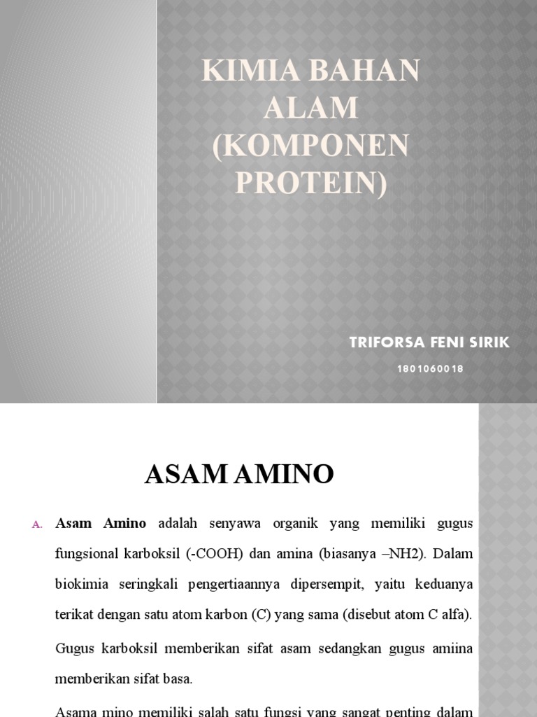 Kimia Bahan Alam, Komponen Protein | PDF