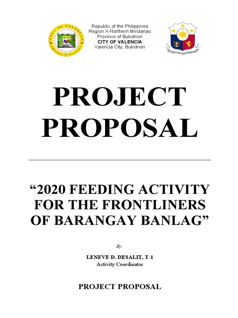 Project Proposal: "2020 Feeding Activity For The Frontliners of ...