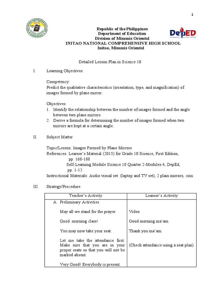 Detailed Lesson Plan in Science 10 For Demo TeachingFINAL | PDF ...