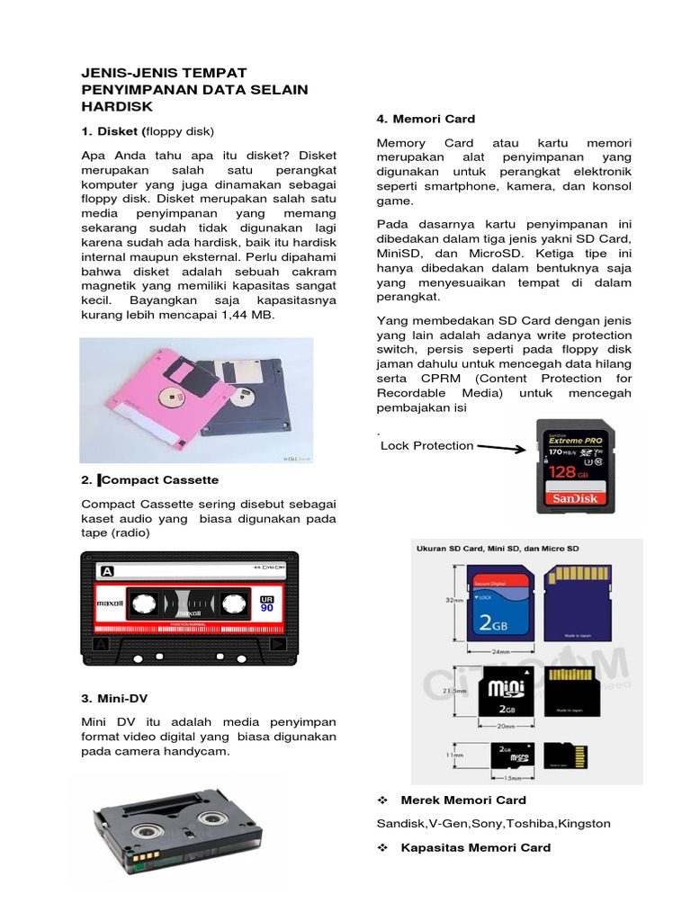 Jenis-Jenis Tempat Penyimpanan Data | PDF