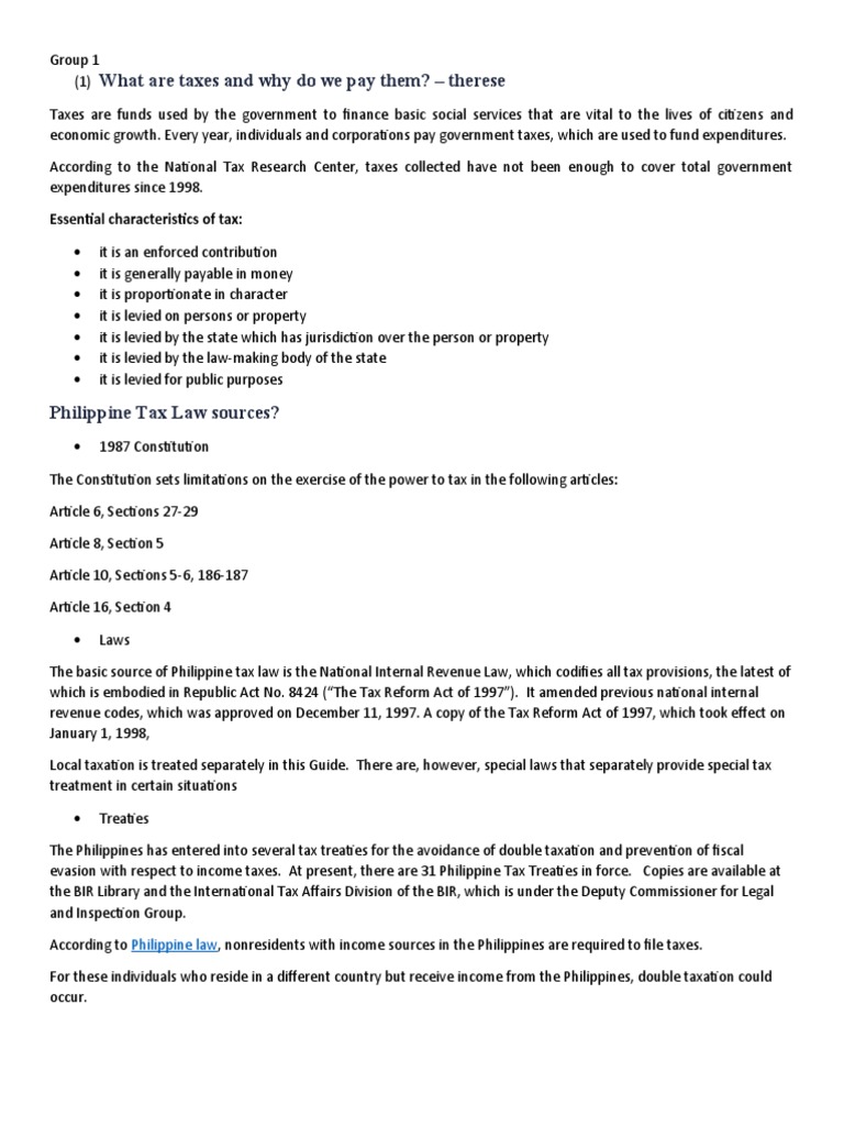 What Are Taxes and Why Do We Pay Them | PDF | Value Added Tax ...