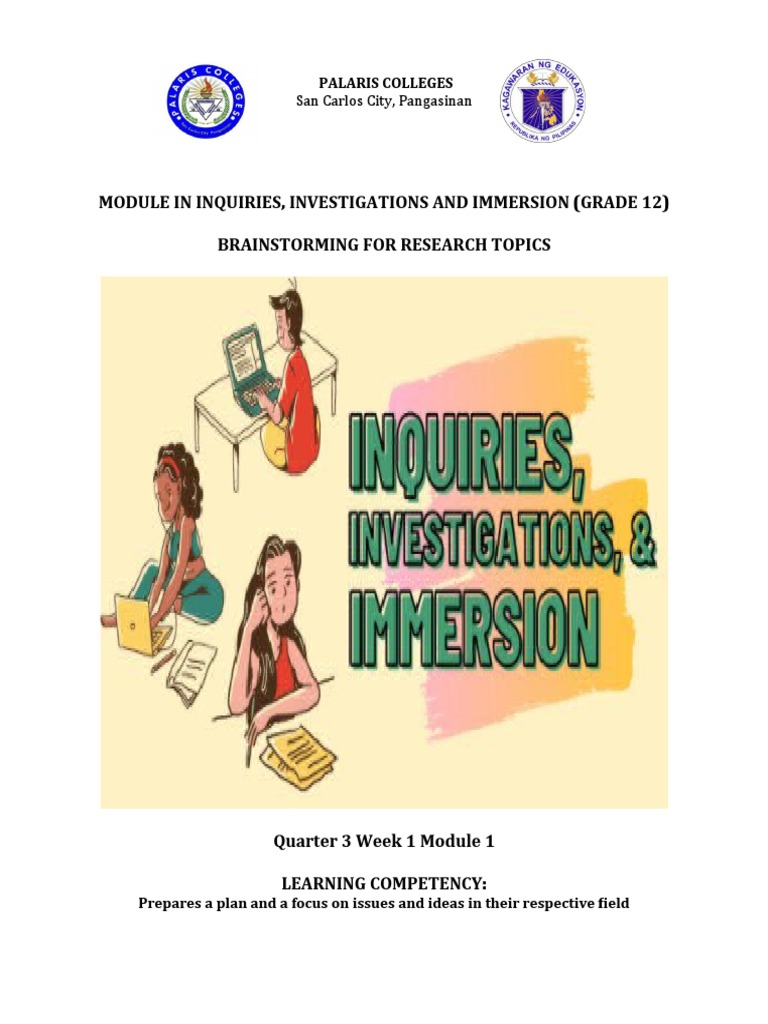 Module 1: Inquiries & Investigations | PDF | Wellness