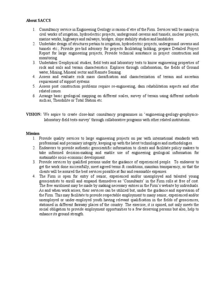 Vision Mission Charter | PDF | Engineering | Science