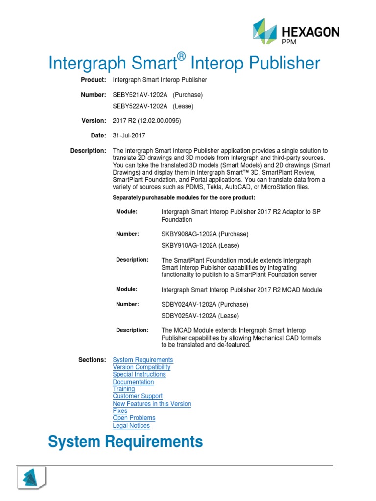 Intergraph Smart Interop Publisher: System Requirements | PDF | License ...