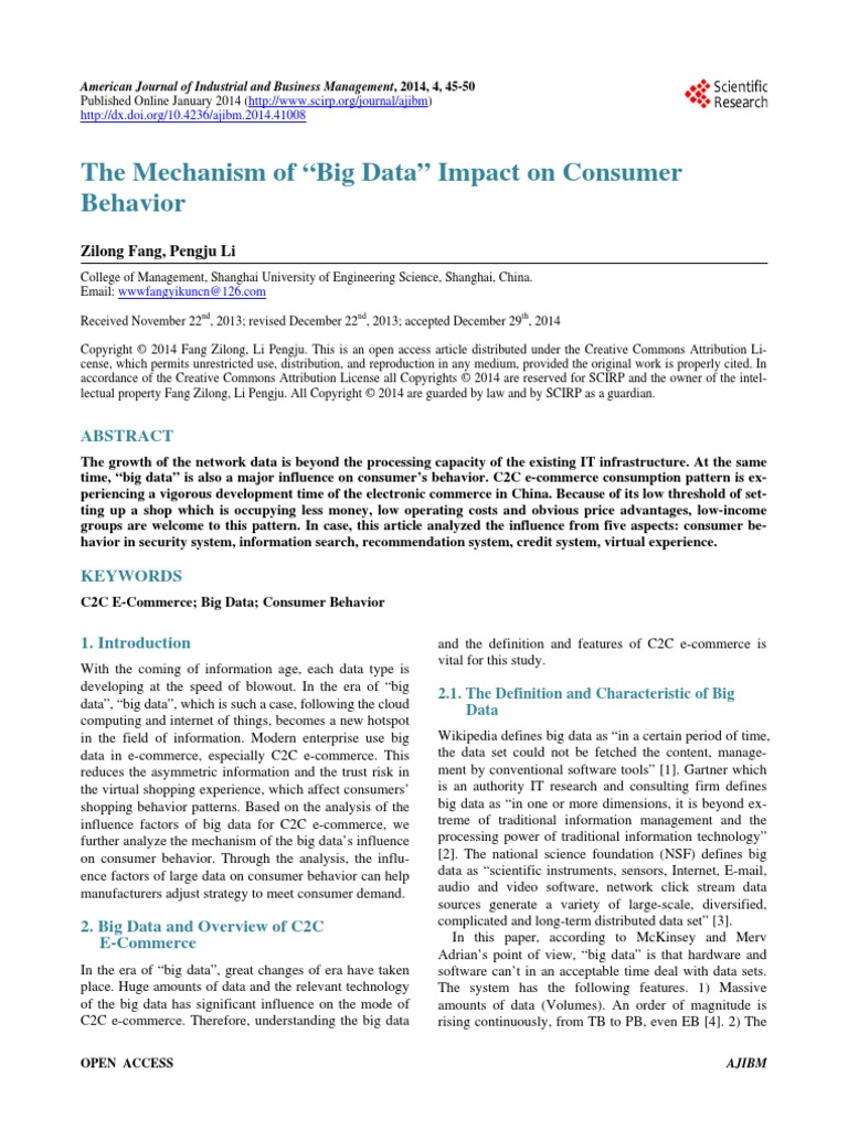 The Mechanism of "Big Data" Impact On Consumer Behavior: Zilong Fang ...