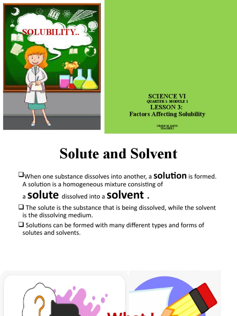 Quarter 1-Module 1-Lesson 3 | PDF | Solution | Solubility