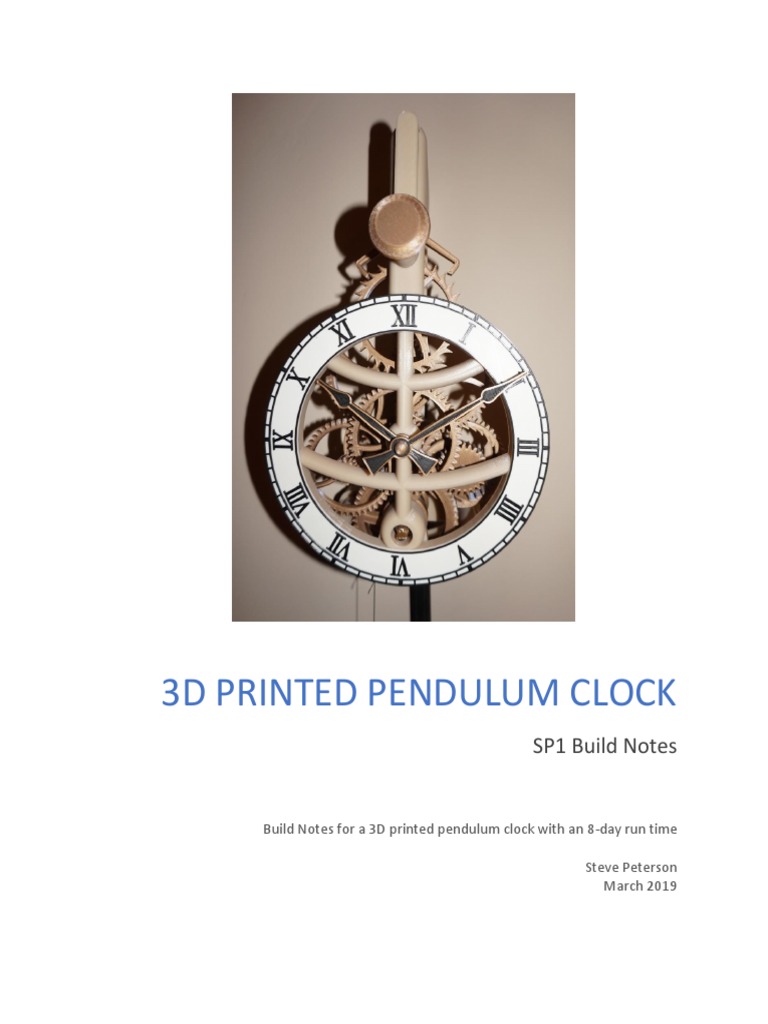 SP1 Build Notes 2019 Mar | PDF | Gear | Pendulum