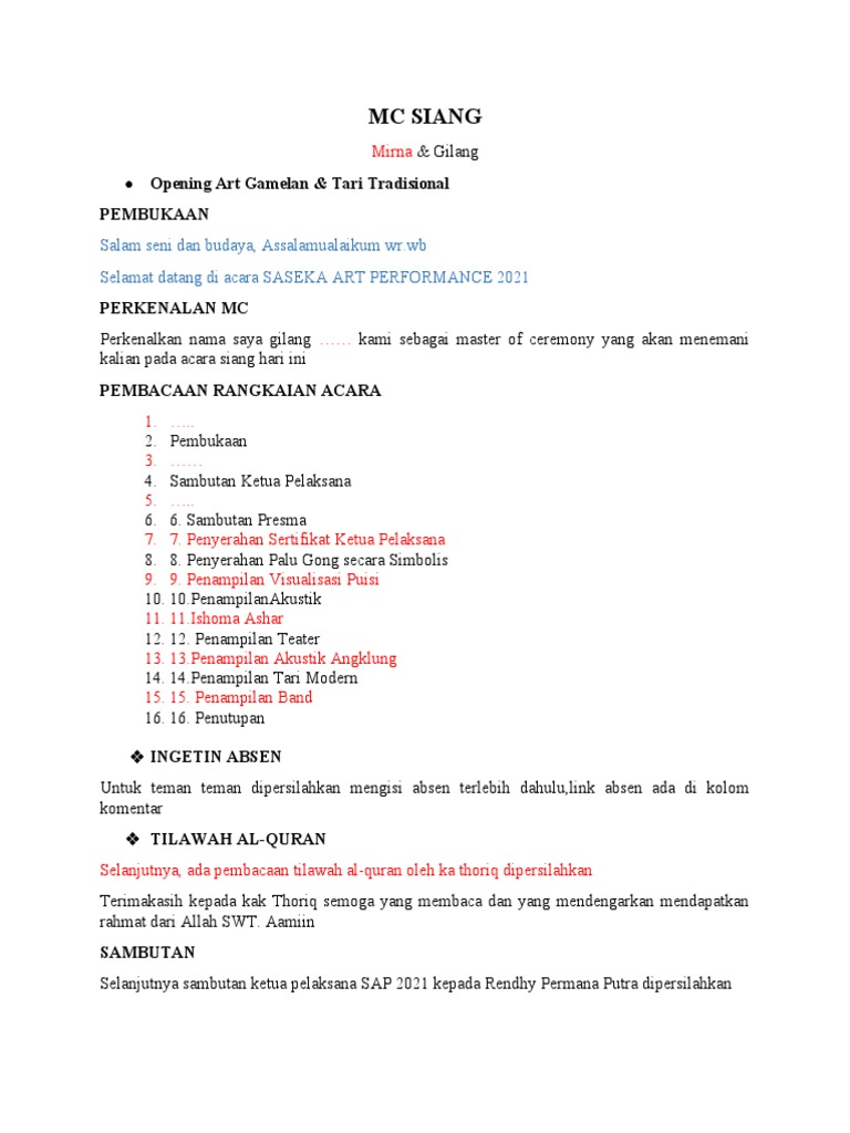 MC Siang Sap 2021 | PDF