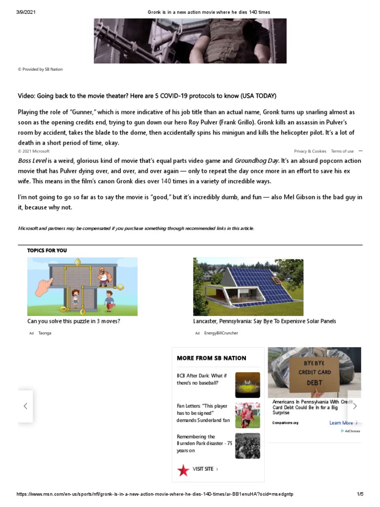 Gronk Is in A New Action Movie Where He Dies 140 Times | PDF | Sports