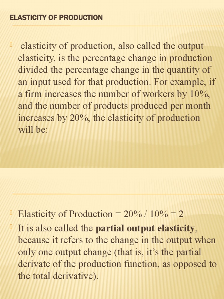 Elasticity of Production | PDF