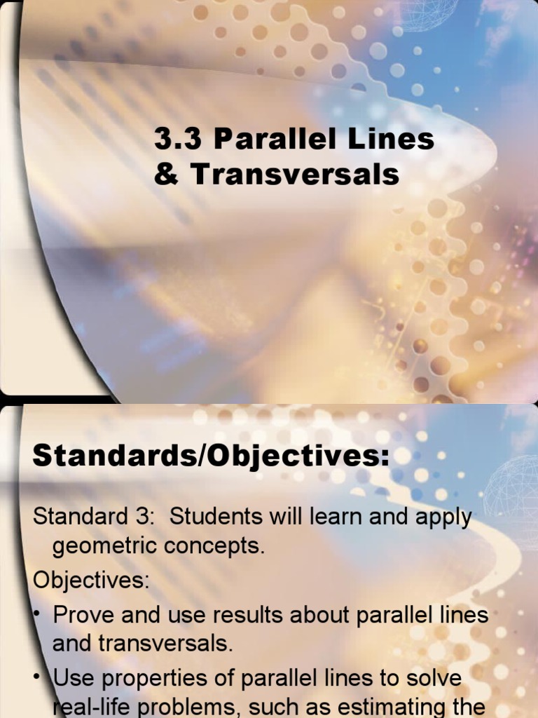 Properties of Parallel Lines and Transversals: Postulates, Theorems ...