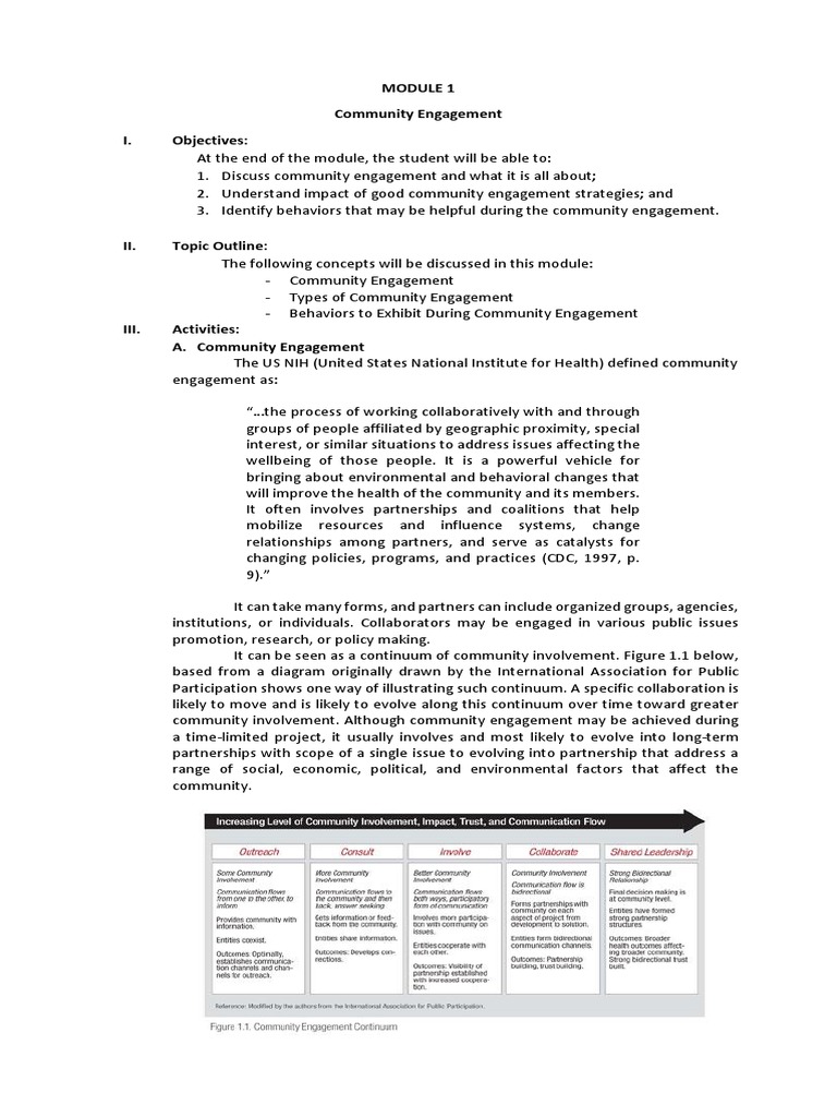 Strategies for Effective Community Engagement: A Module on ...