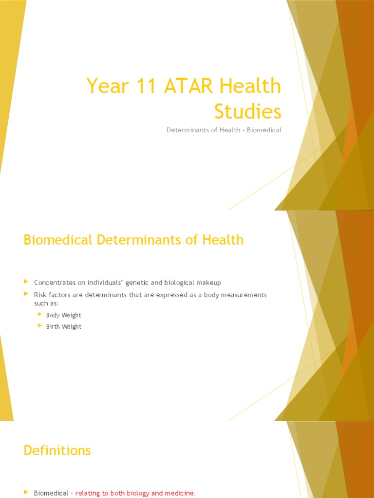 ATAR Health Studies - Biomedical Determinants of Health | PDF
