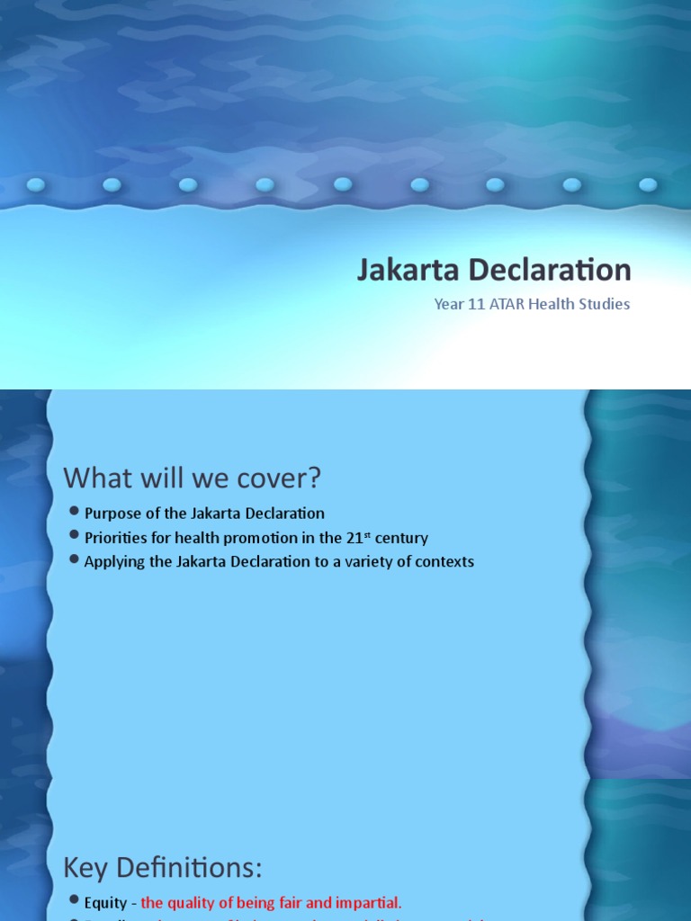 Jakarta Declaration PP | PDF | Health Promotion | Partnership