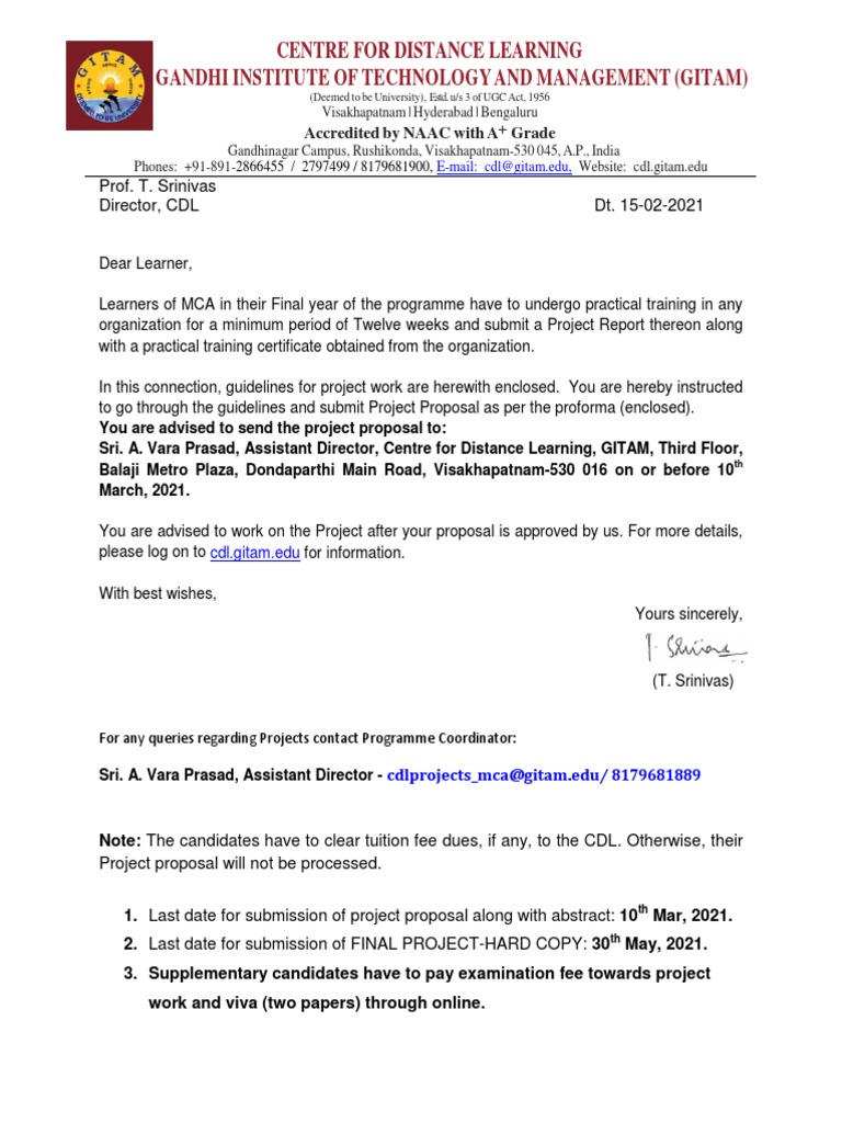 MCA Final Year Project Guidelines | PDF | Thesis | Learning