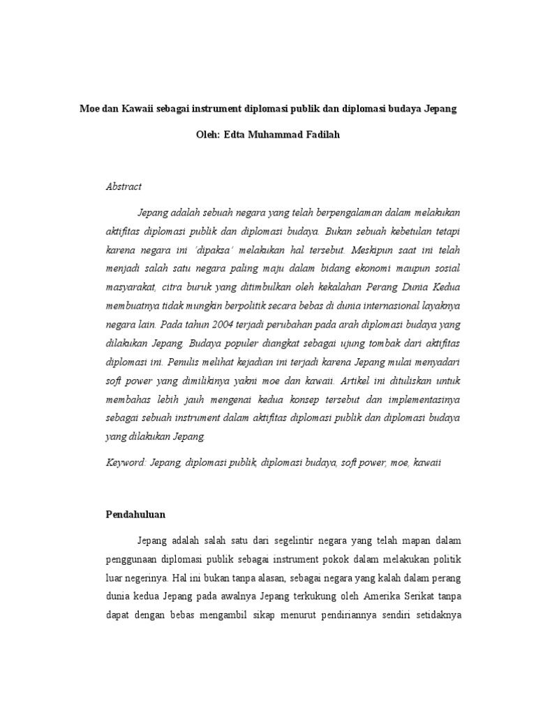 Edta Muhammad Fadilah - 170820200002 - Jurnal Diplomasi Publik | PDF ...