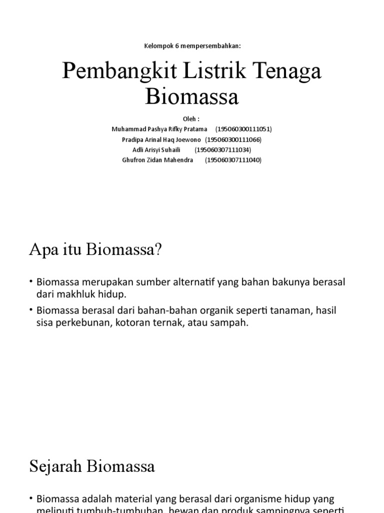 Prinsip Kerja PLT Biomassa dan Teknologinya | PDF | Teknologi & Rekayasa