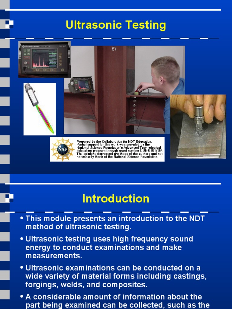 Intro To Ultrasonic Testing | PDF | Ultrasound | Nondestructive Testing