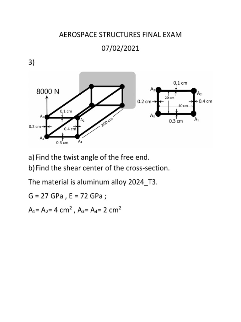 Aerospace Structures Final Exam 2021 | PDF | Science & Mathematics