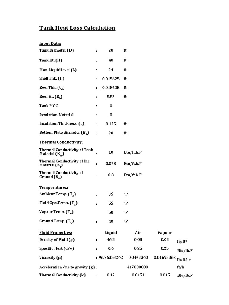 Heat Loss Calculation | PDF | Thermal Conductivity | Electrical ...