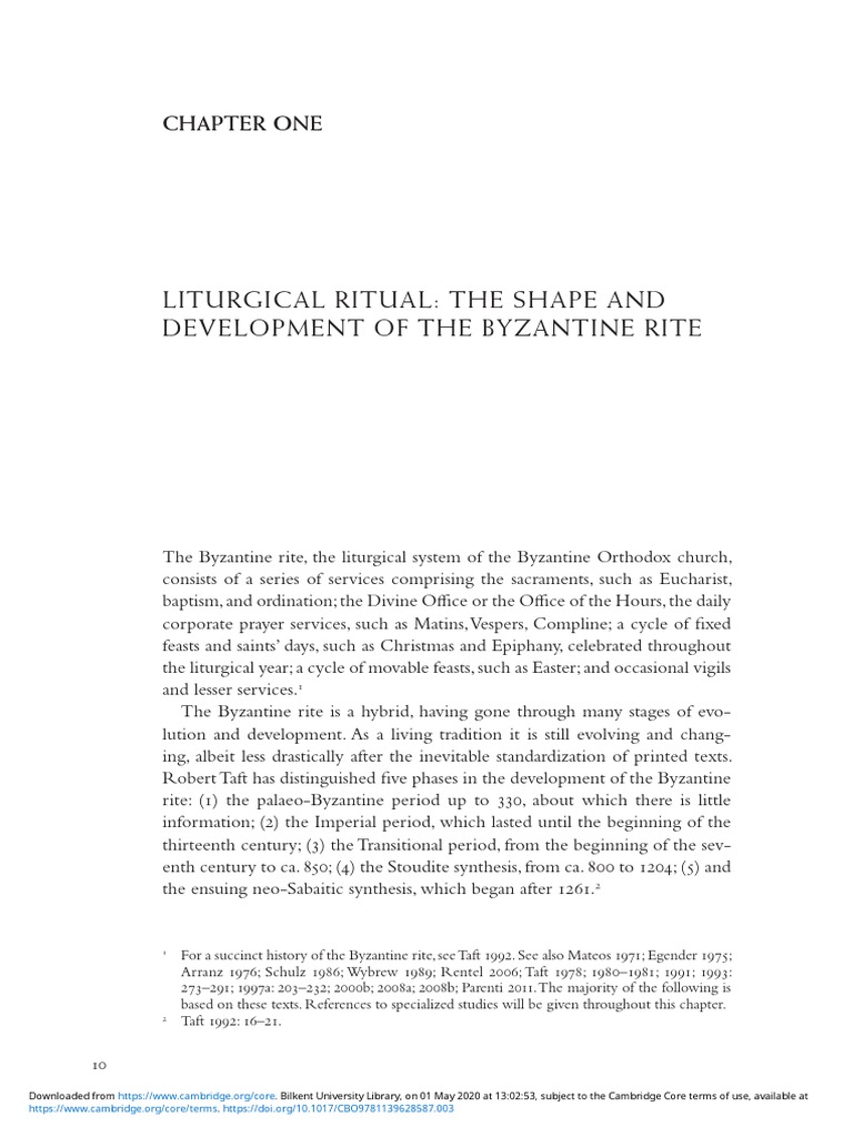 Liturgical Ritual: The Shape and Development of The Byzantine Rite ...
