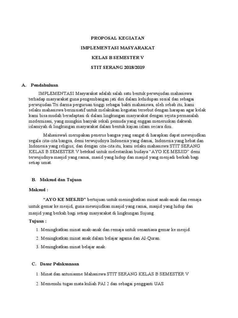 Proposal Kegiatan Ipma | PDF