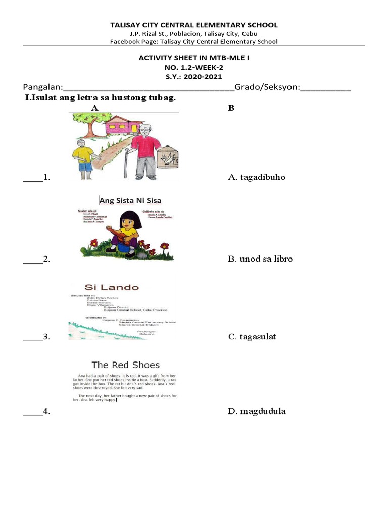 MTB Worksheet Week 2 | PDF