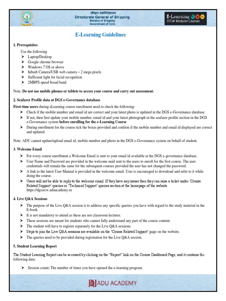 E-Learning Guidelines: 1. Prerequisites | PDF | Educational Technology ...