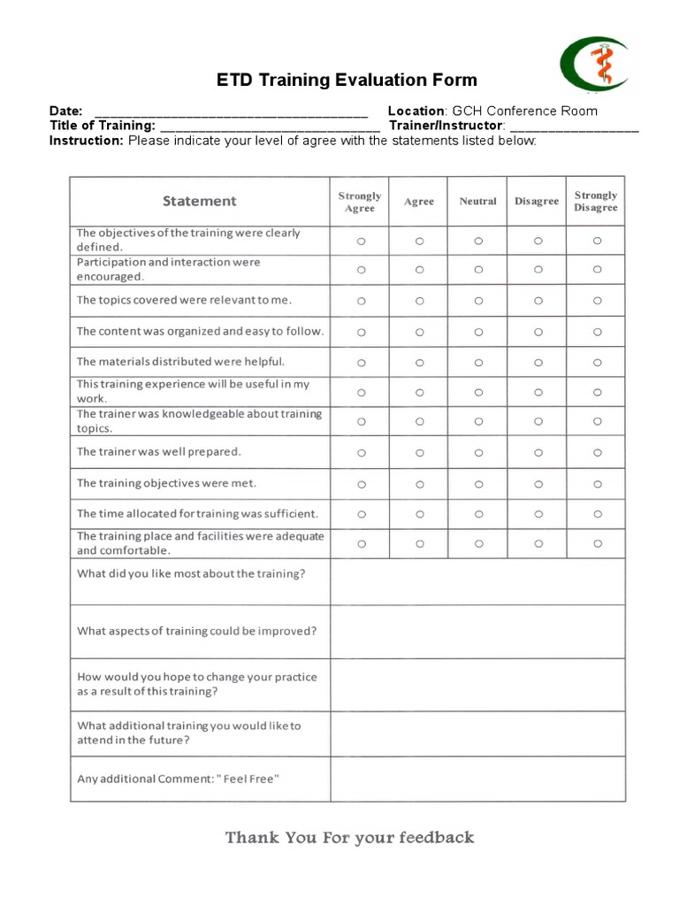ETD Training Evaluation Form | PDF