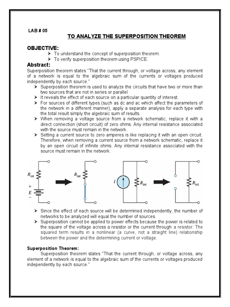 To Analyze The Superposition Theorem Objective: Abstract | PDF | Electrical Network | Voltage