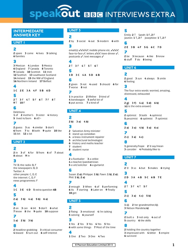 Speakout 2nd Edition Intermediate BBC Interviews Extra Worksheets | PDF | Text Messaging | News