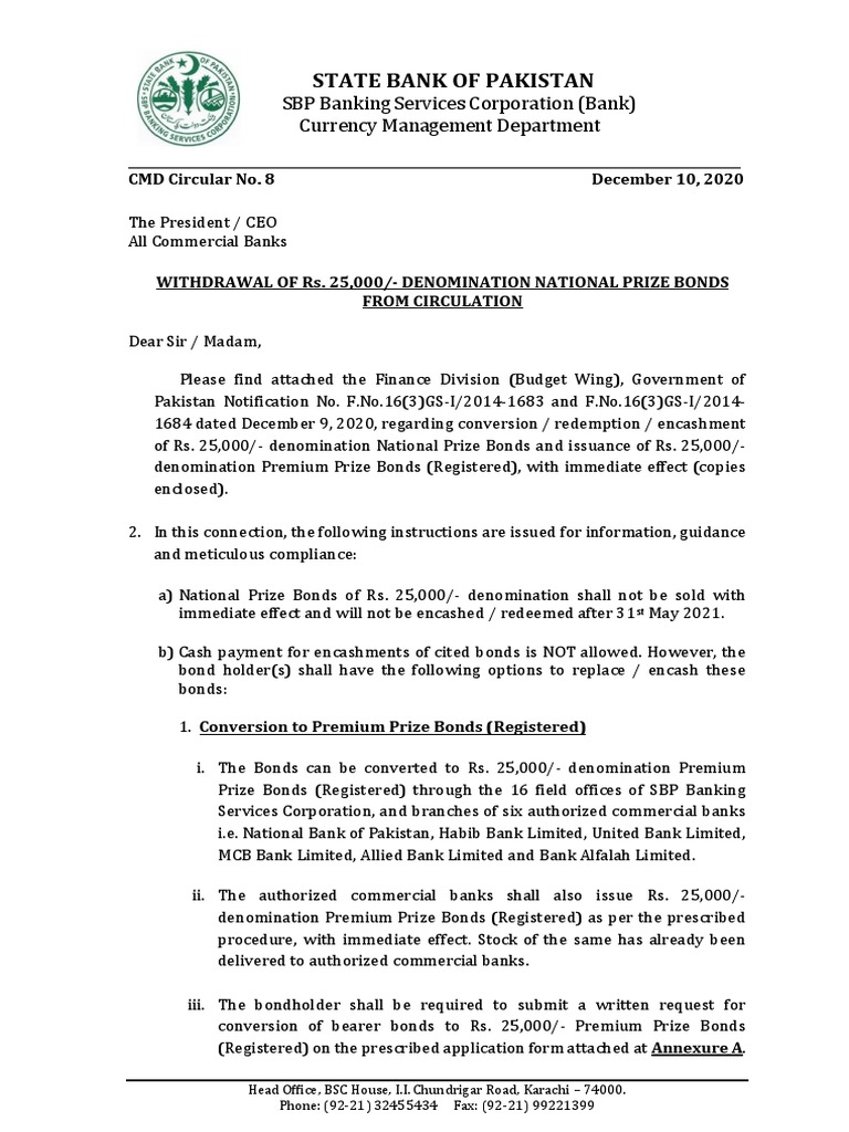 State Bank of Pakistan: SBP Banking Services Corporation (Bank ...
