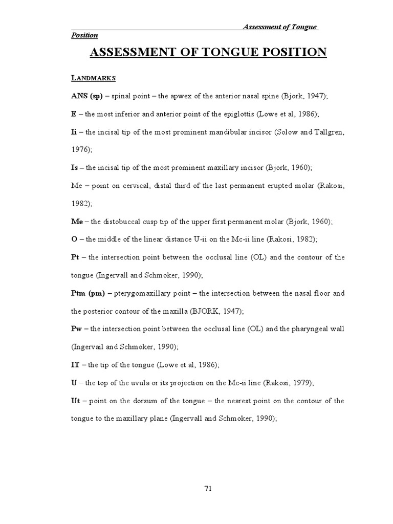 15 Assessment of Tongue Position | PDF | Tongue | Anatomical Terms Of ...