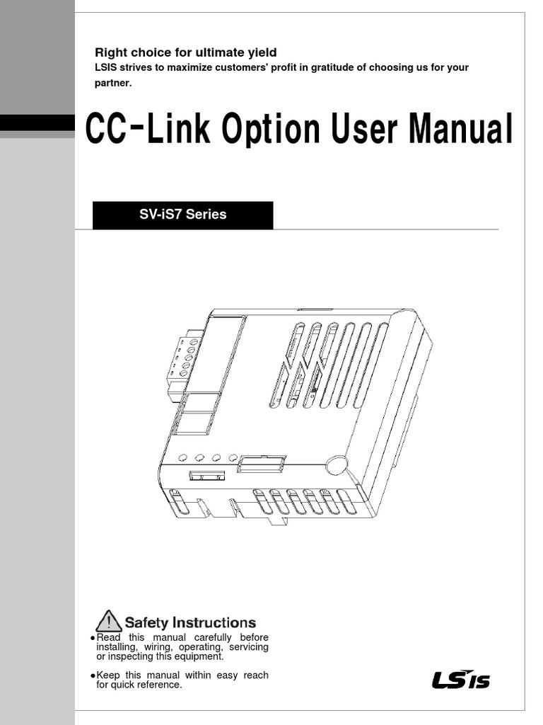 CC-Link Option User Manual: SV-iS7 Series | PDF | Input/Output | Power ...