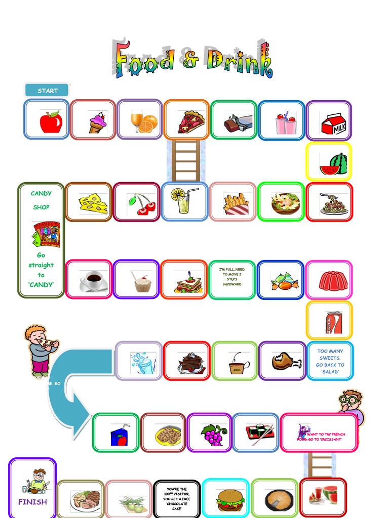 Food and Drink Board Game Fun Activities Games Games - 6680 | PDF