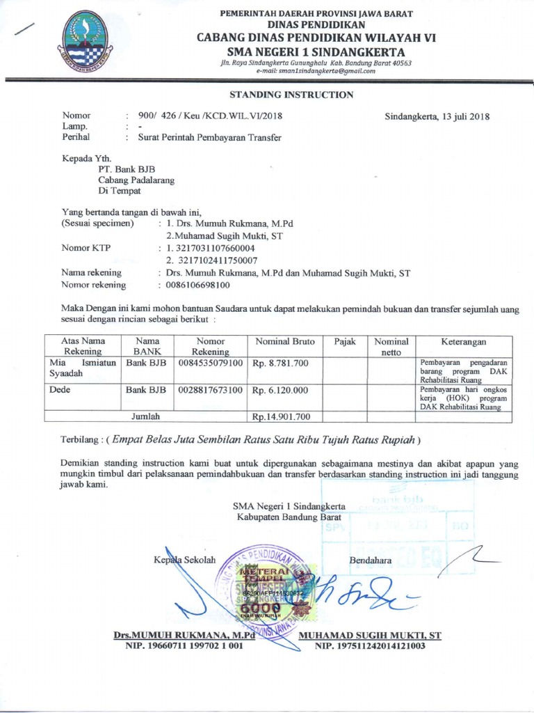 Contoh Si Sekolah | PDF