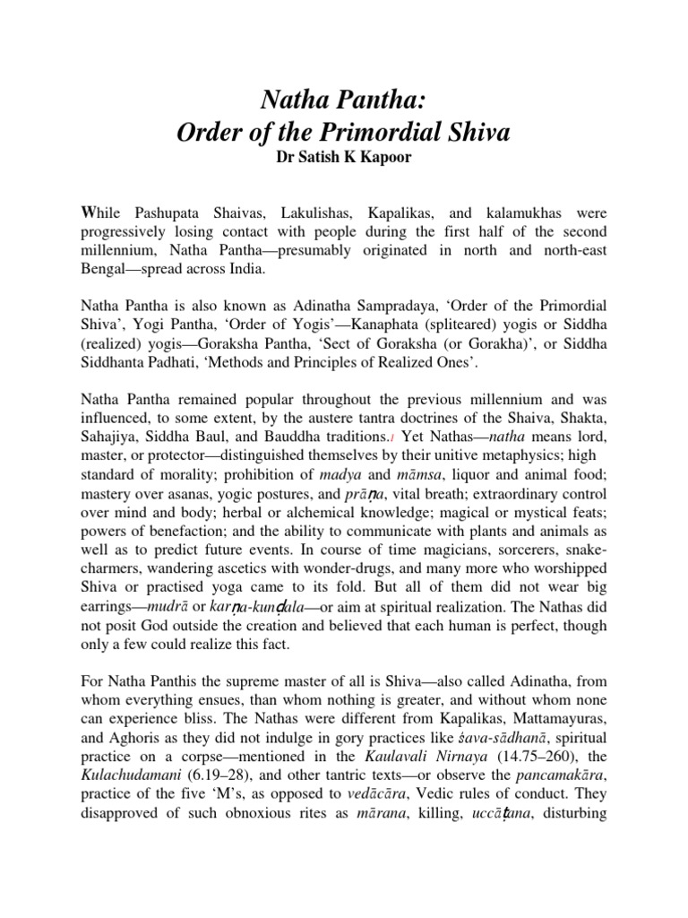 A Brief About Nath Panth Compress | PDF | Yoga | Kundalini Yoga