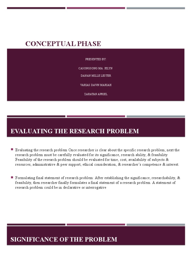 Conceptual Phase: Presented by | PDF | Conceptual Framework | Theory