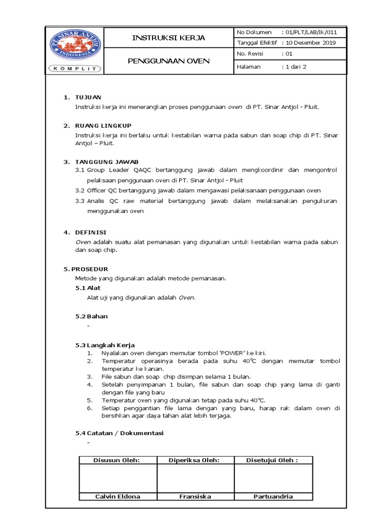 Ik Lab 011 Penggunaan Oven | PDF