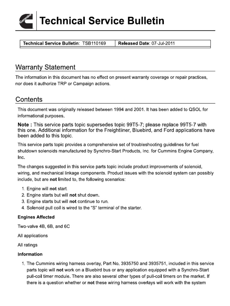 Technical Service Bulletin | PDF
