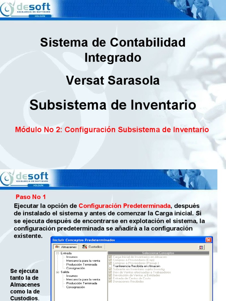 Configuración Subsistema de Inventario | PDF